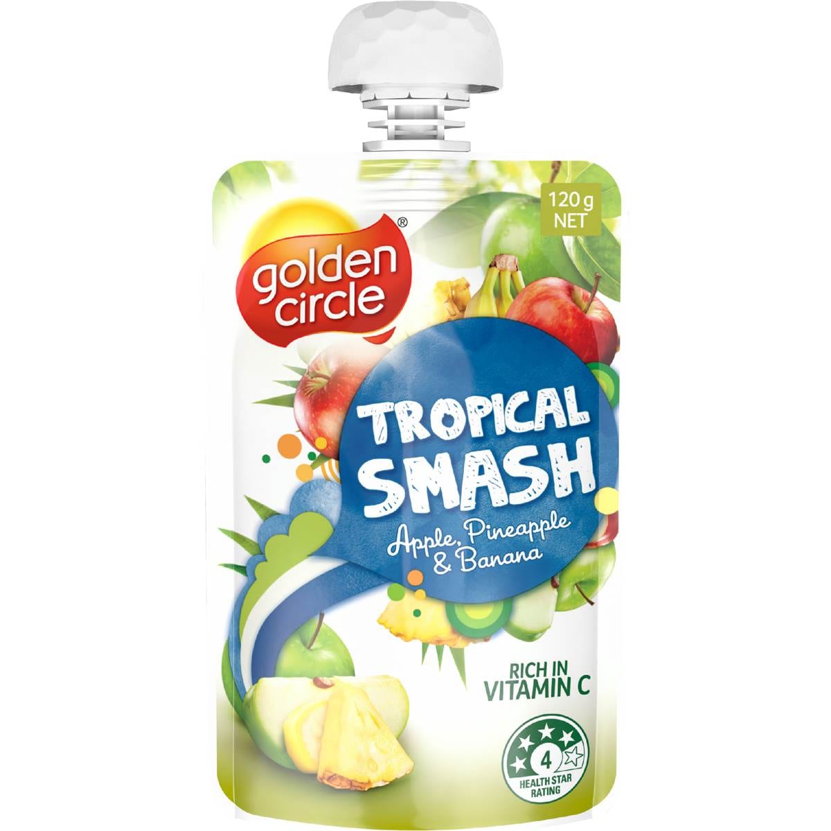 Calories in Golden Circle Tropical Smash Puree Apple Pineapple & Banana ...