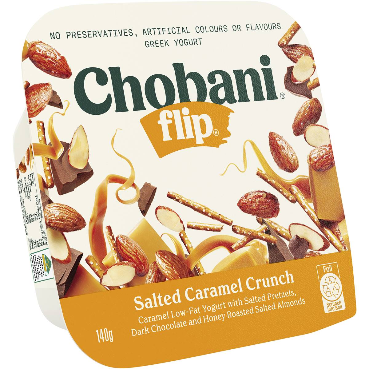 Calories in Chobani Flip Greek Yoghurt Salted Caramel Crunch calcount