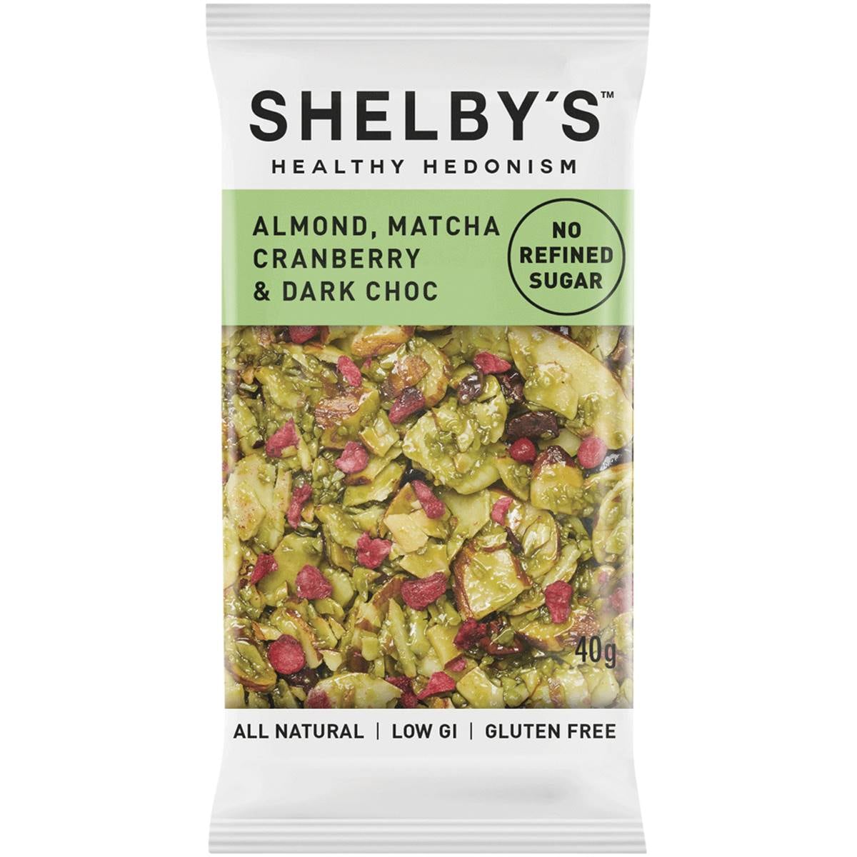 Calories in Shelby's Almond Matcha Raspberry & Dark Chocolate Bar calcount