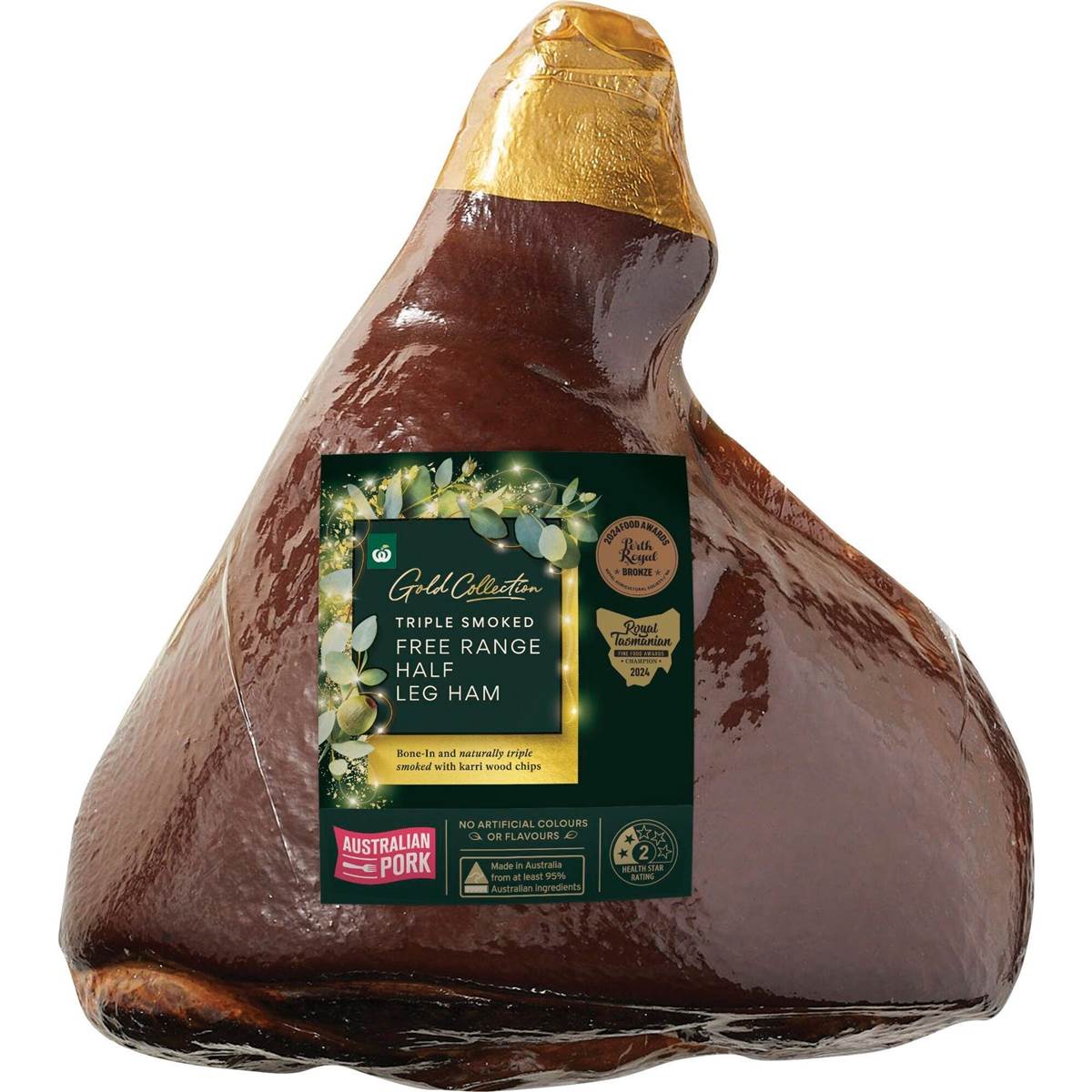 Calories in Woolworths Gold Triple Smoked Free Range Quarter Leg Ham ...