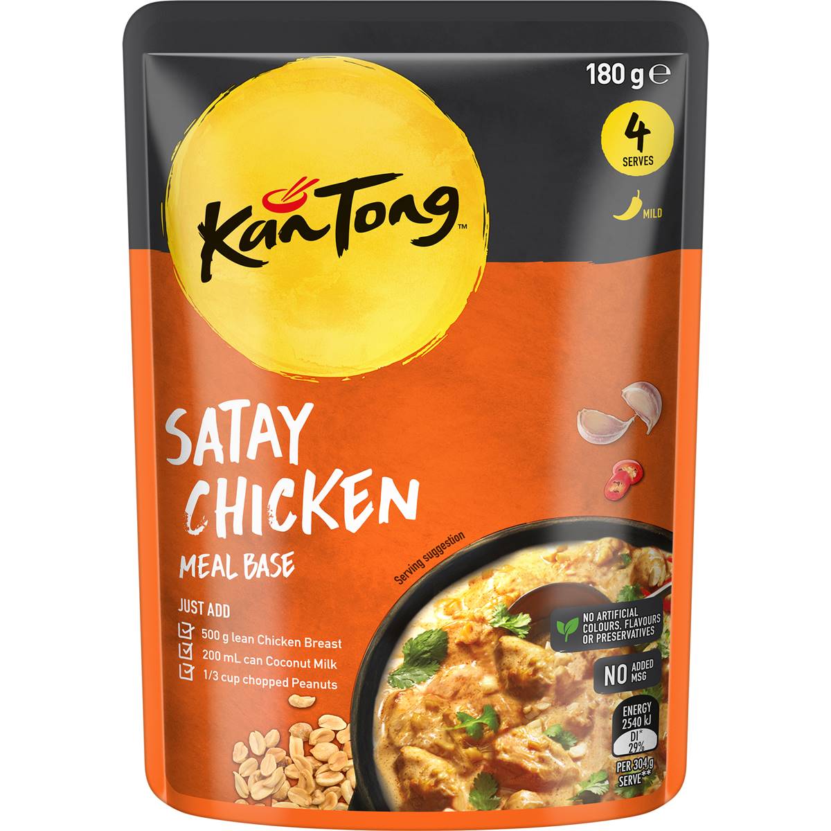 Calories in Kan Tong Satay Chicken Meal Base Pouch calcount