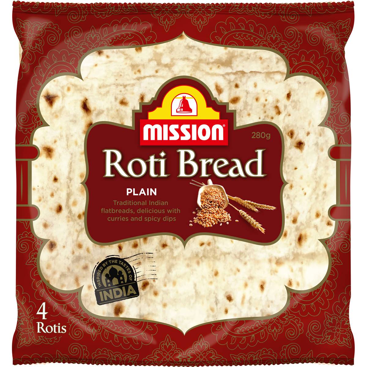 Calories in Mission Roti Bread Traditional calcount