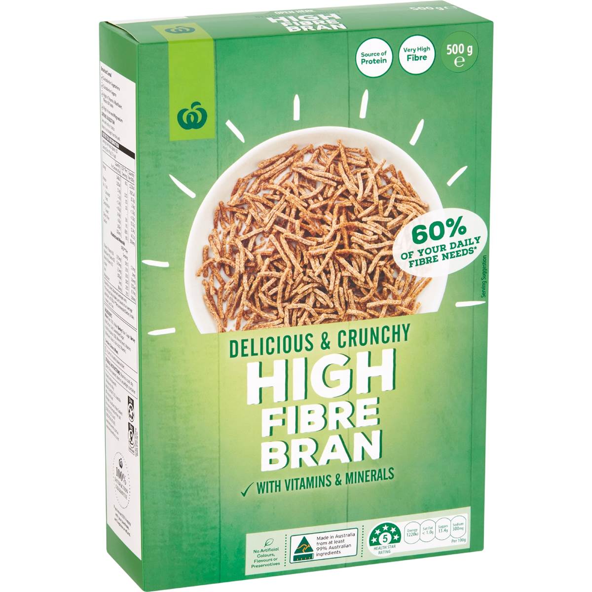 Calories in Woolworths High Fibre Bran calcount