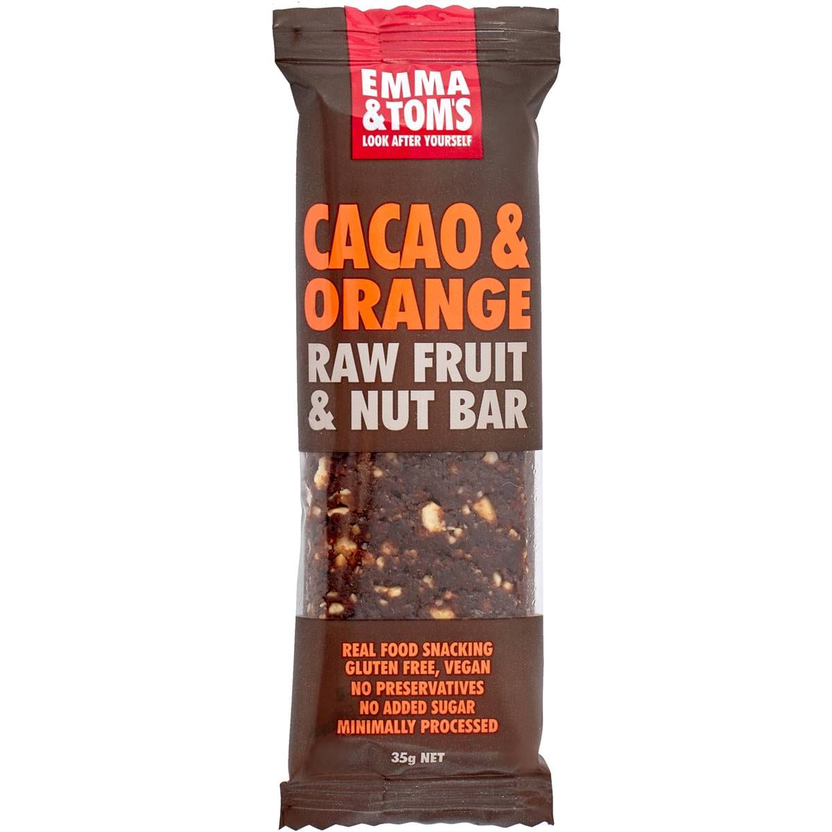 Calories in Emma & Tom's Cacao & Orange Life Bar Calorie Counter Australia