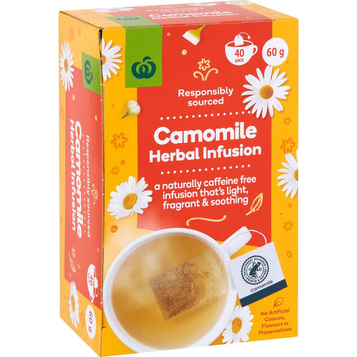 1 Calories In Woolworths Camomile Tea 100g Calcount