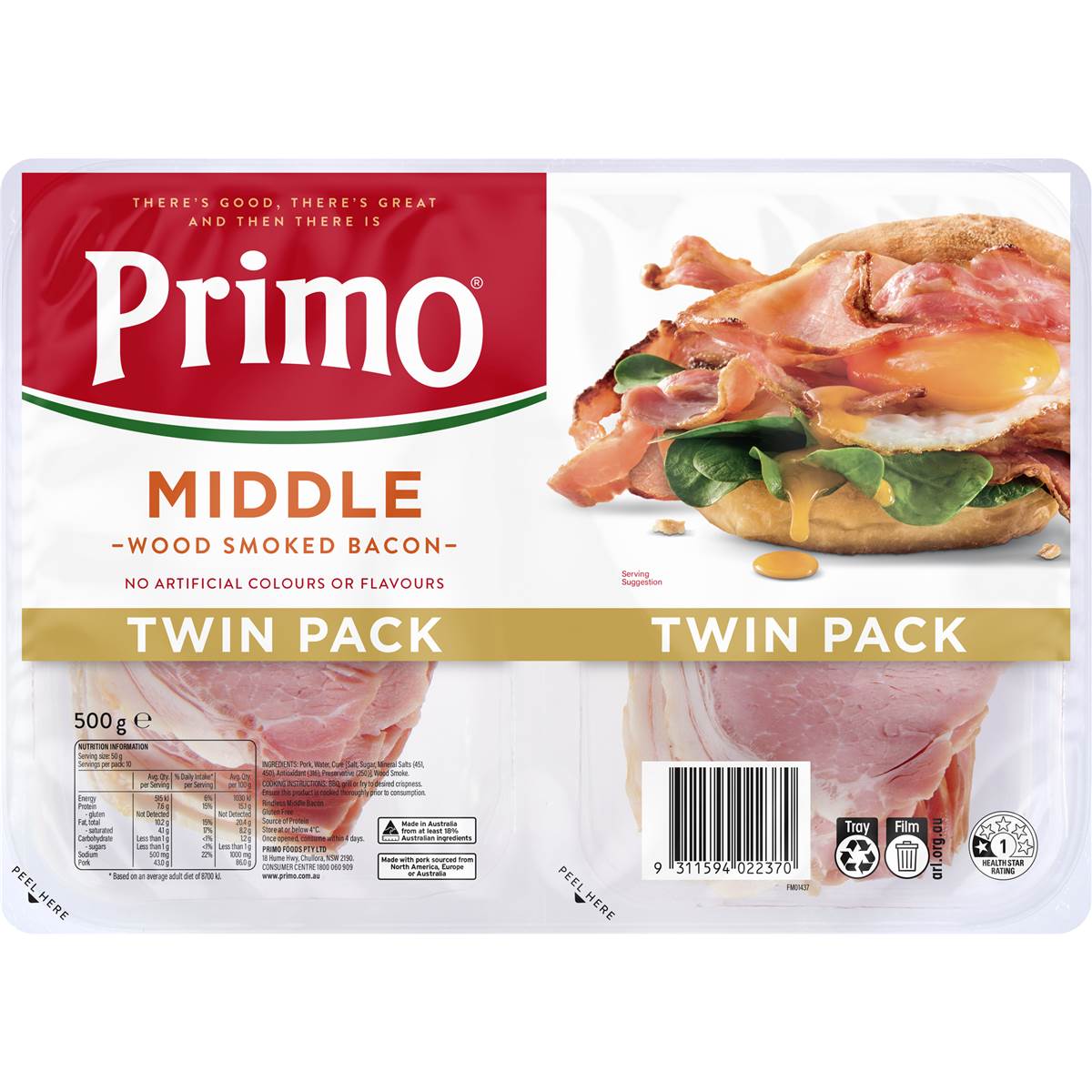 Primo Rindless Middle Bacon