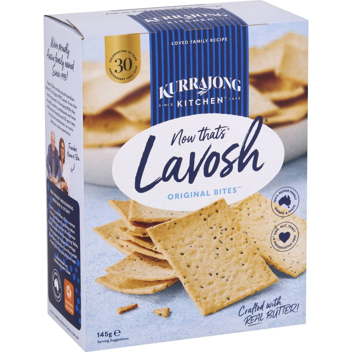 Calories in Kurrajong Kitchen Lavosh Bites Rosemary Sea Salt calcount