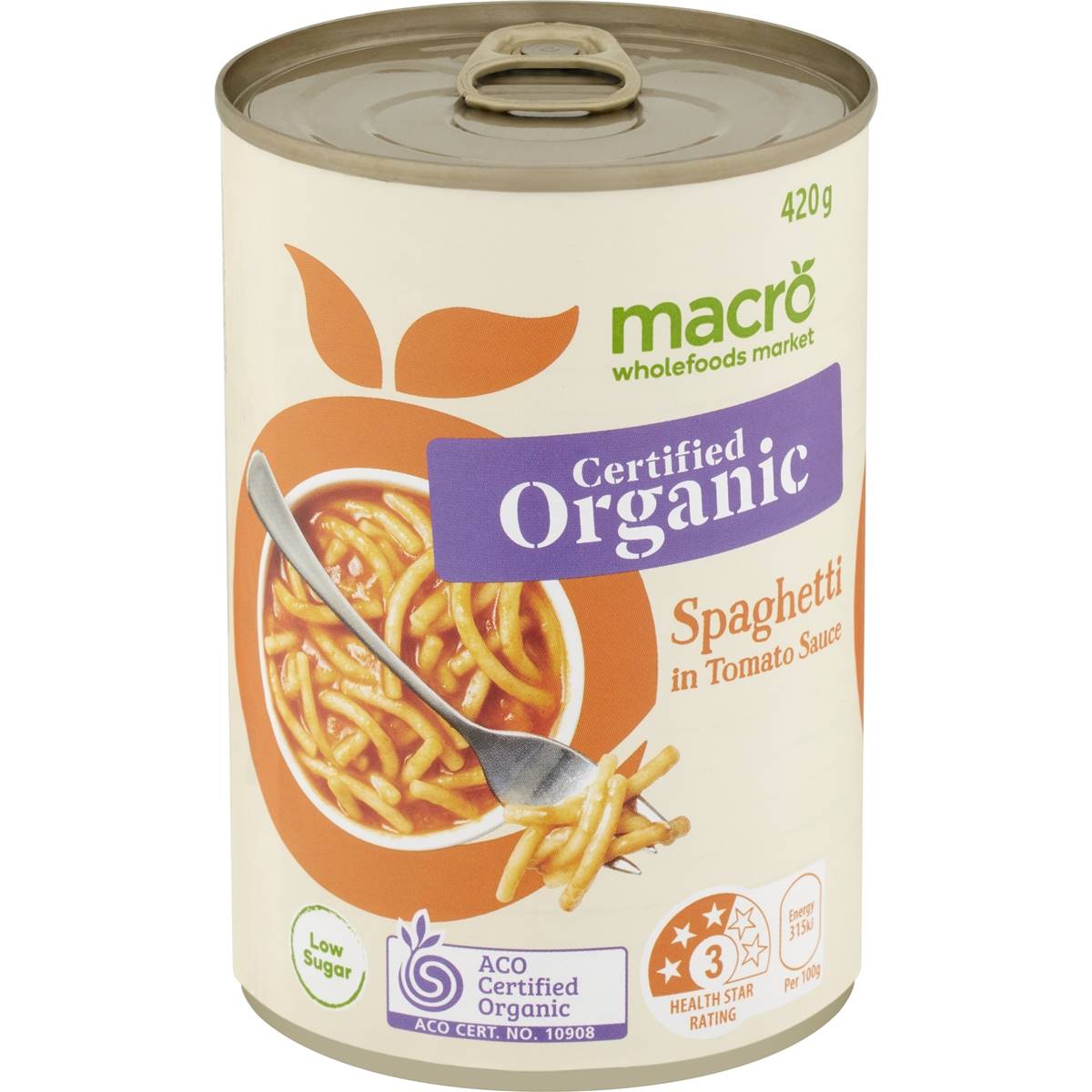 Calories in Macro Organic Spaghetti In Tomato Sauce calcount