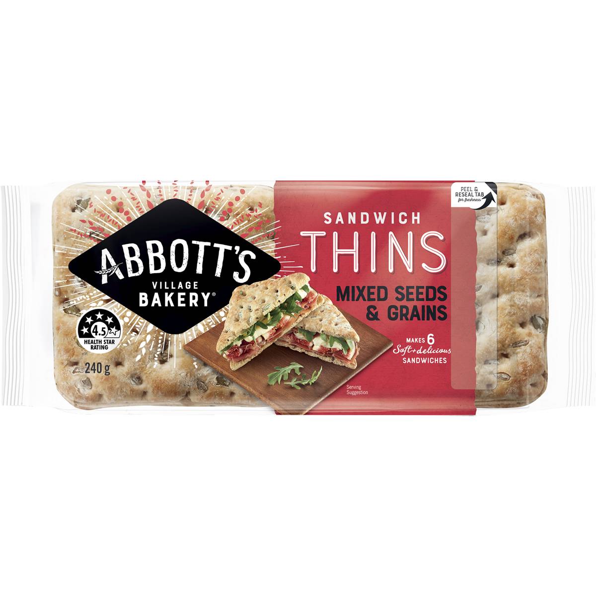Calories in Abbott's Village Bakery Light Rye Sandwich Thins calcount