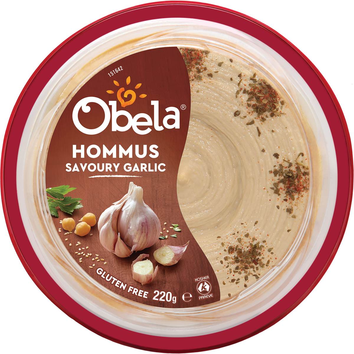 Calories in Obela Hommus Savoury Garlic calcount