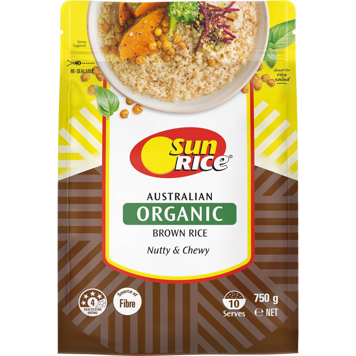 Calories in Sunrice Organic Brown Rice Calorie Counter Australia