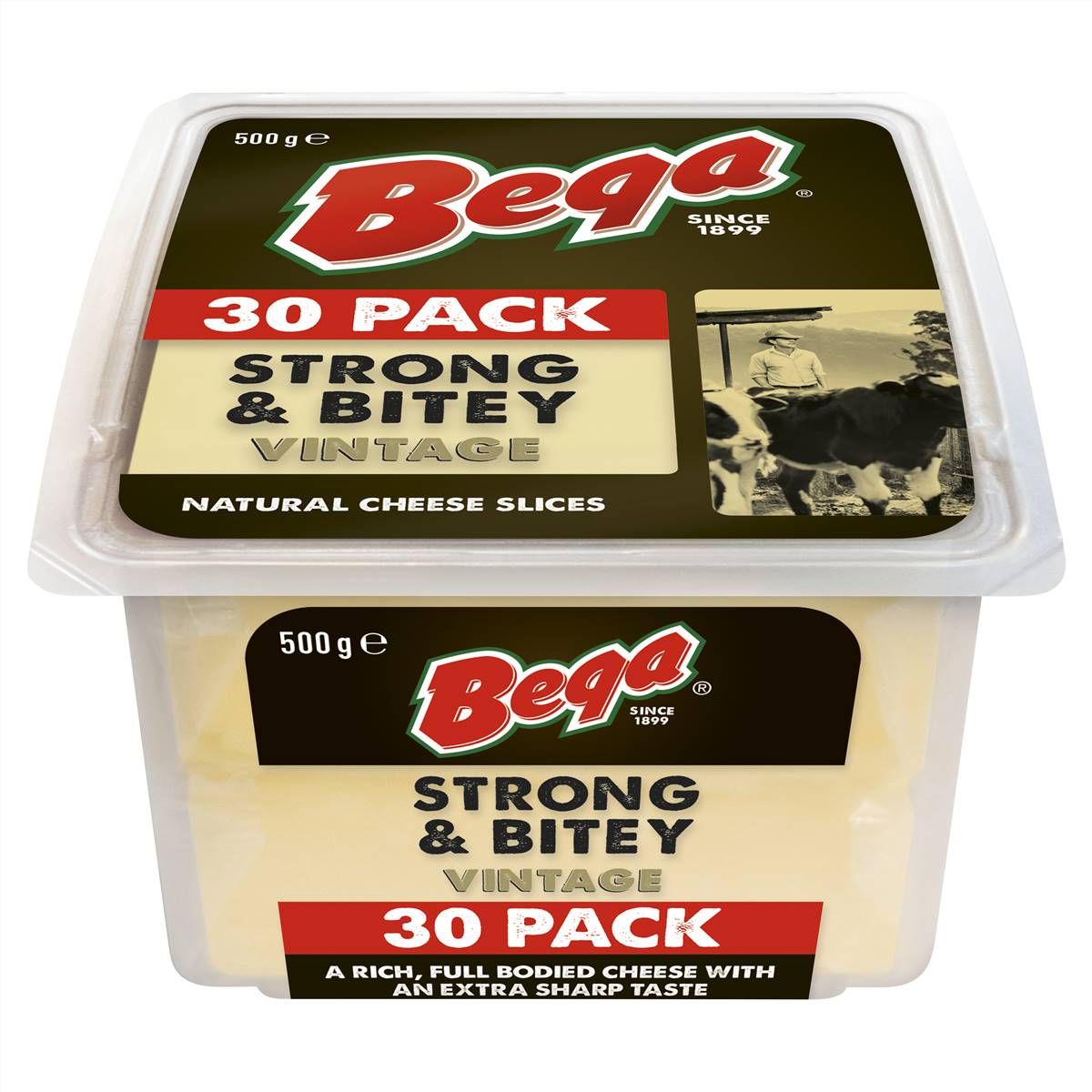 Calories in Bega Strong & Bitey Vintage Cheese Slices calcount