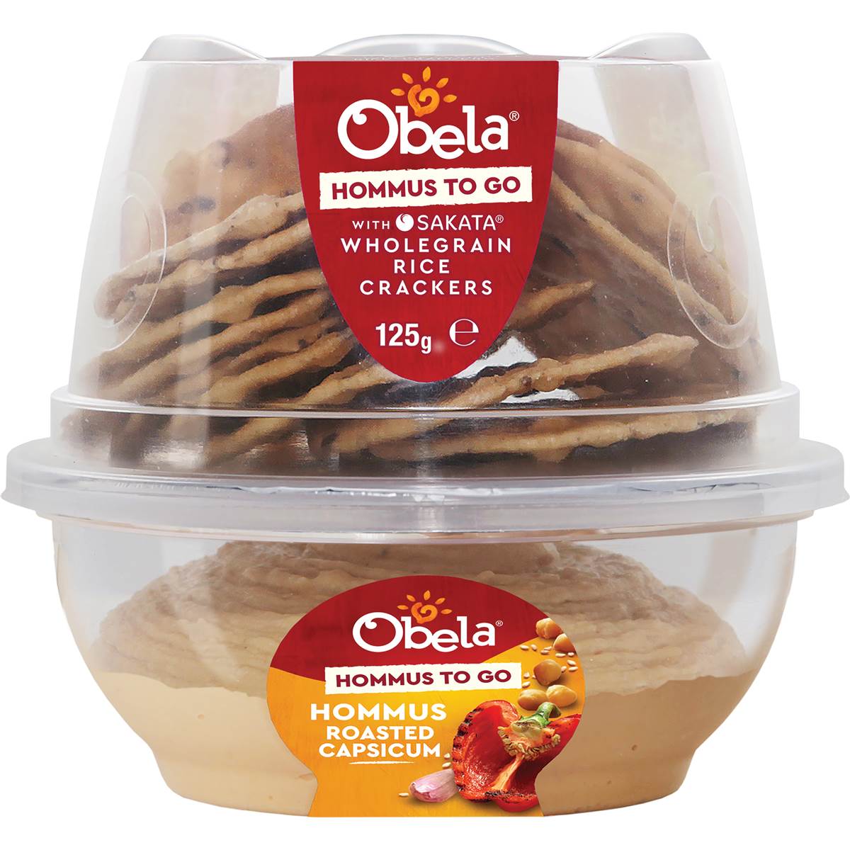 Calories in Obela Grab & Go Roast Capsicum Hommus calcount