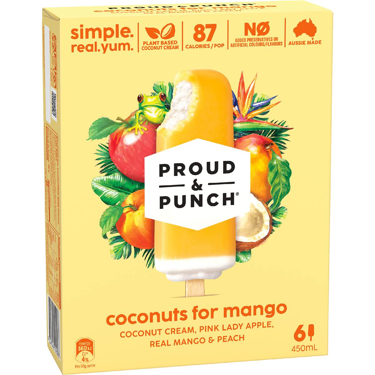 Calories in Proud and Punch It Takes Two to Mango Frozen Greek Style ...