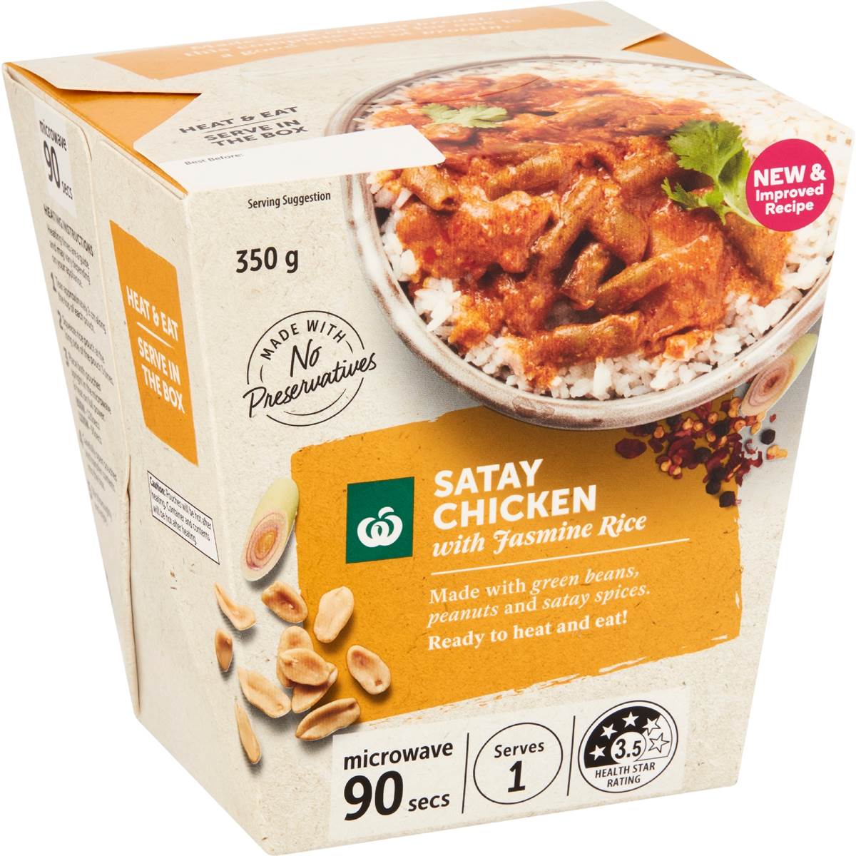 Calories in Woolworths Satay Chicken With Rice calcount