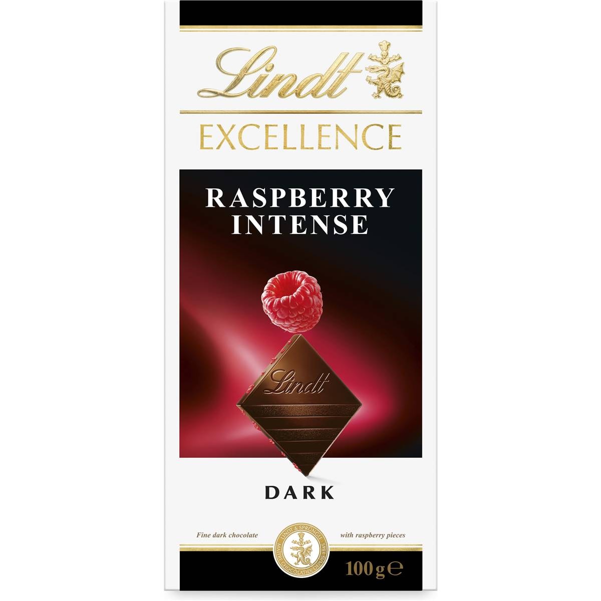 Calories in Lindt Excellence Dark Chocolate Raspberry Intense calcount