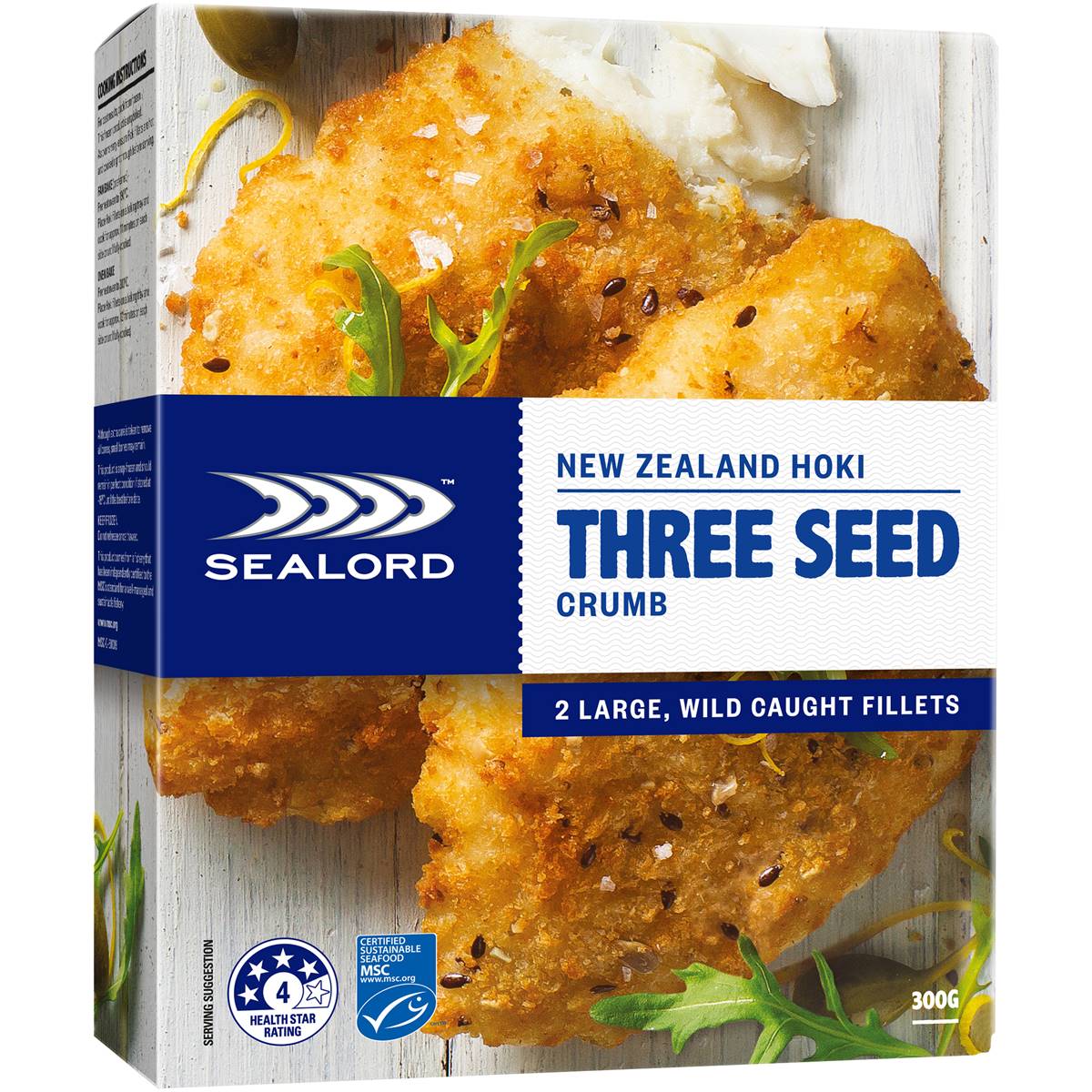 Calories in Sealord Premium Hoki Fillets Three Seeds calcount
