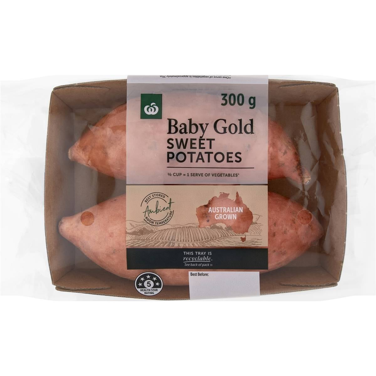 Calories in Woolworths Sweet Potato Mini Gold Prepacked calcount