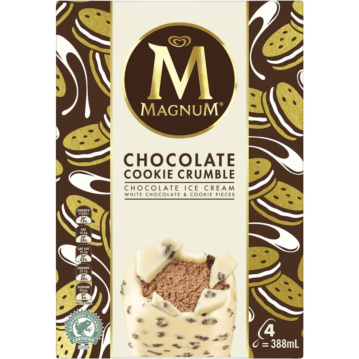 Calories in Magnum Choc Cookie Crumble Ice Cream calcount