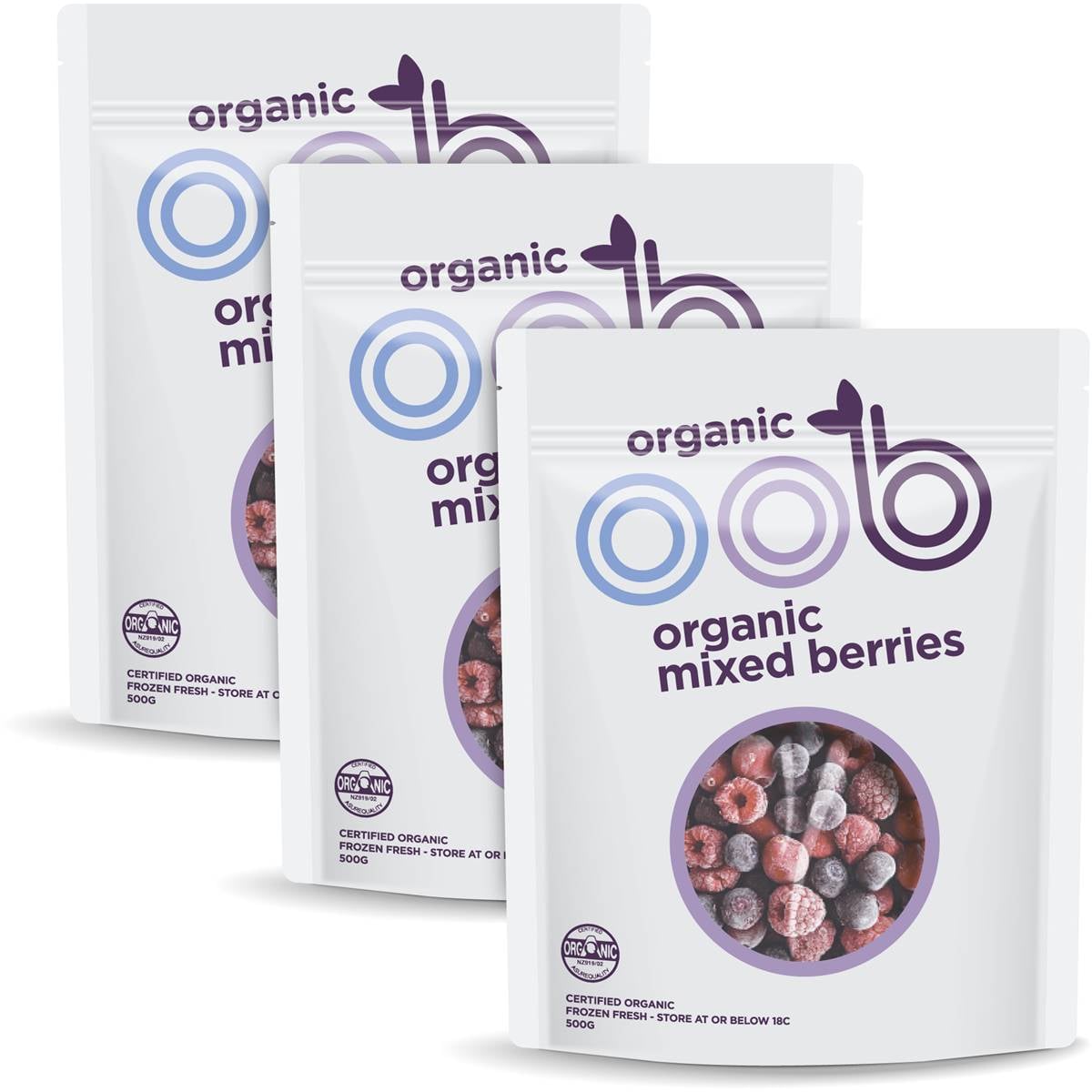 Oob Organic Frozen Mixed Berries 500g X3 Bundle | Woolworths
