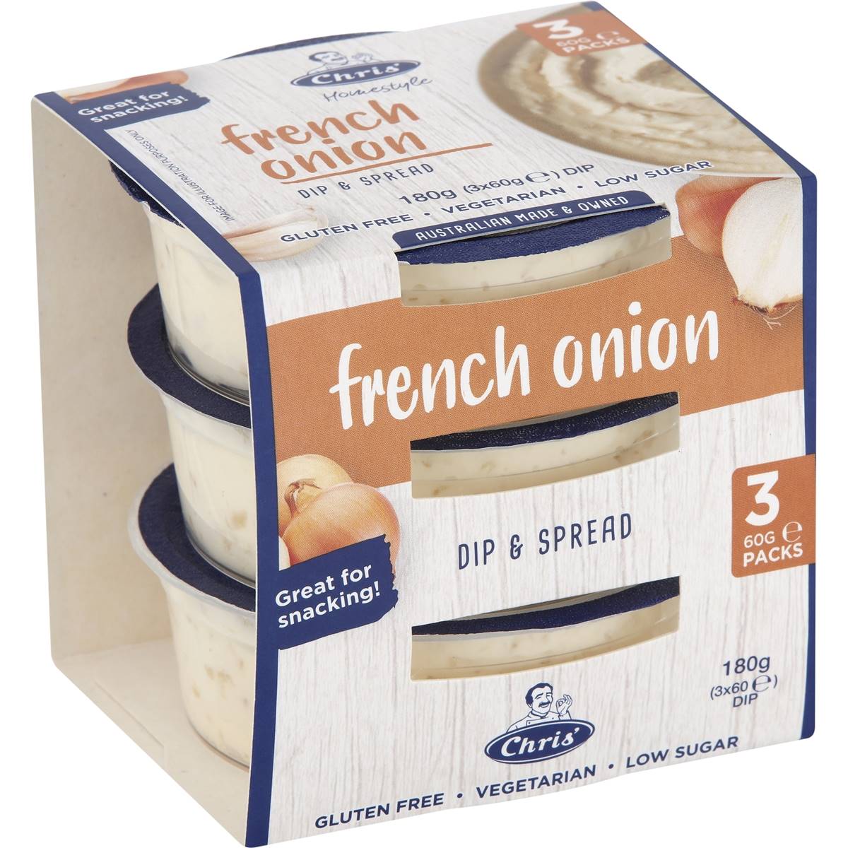 Calories in Chris' Dips French Onion calcount